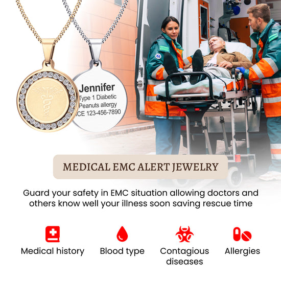 Medical ID Crystals necklace – MIA•MIA