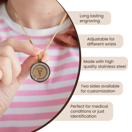 Medical ID Crystals necklace – MIA•MIA